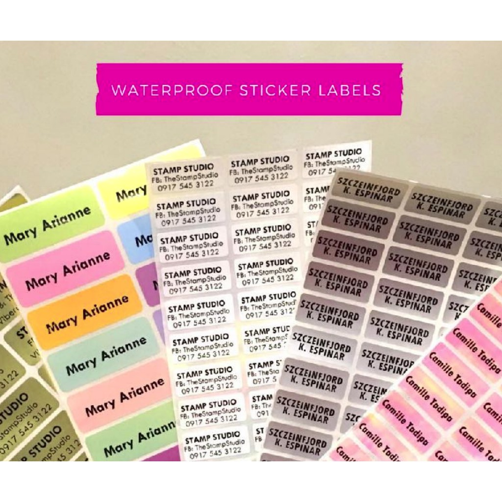 Medium Sized 30x13mm PLAIN Name Custom Text Stickers (COD Accepted) 60 ...