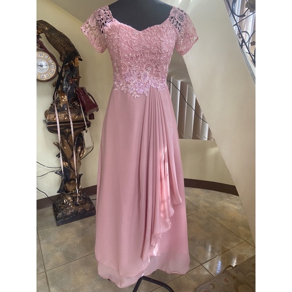 Old Rose Mother of the Bride Gown/ Principa and Secondary Sponsor Gown | Shopee Philippines