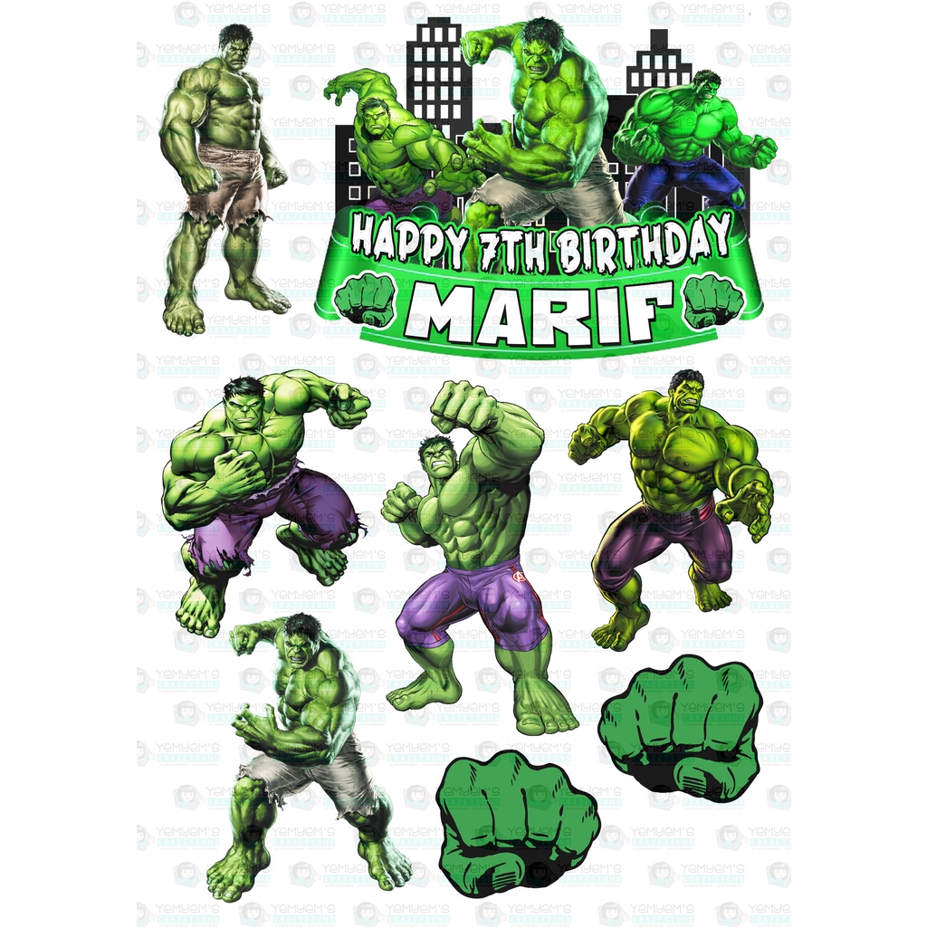 Buy Hulk Happy Birthday Cake Topper Baby Shower Aveng - vrogue.co