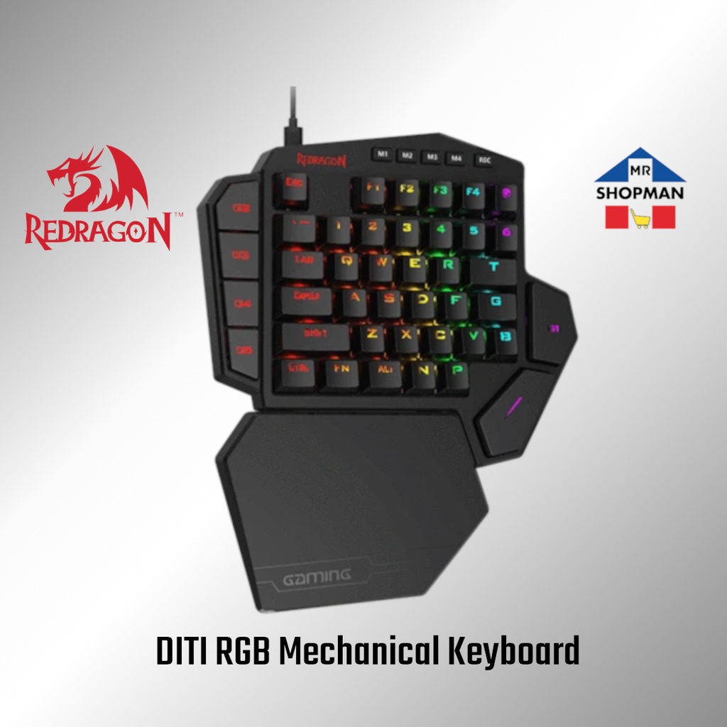 Redragon K585 DITI V2 One Handed RGB Mechanical Gaming Keyboard ...