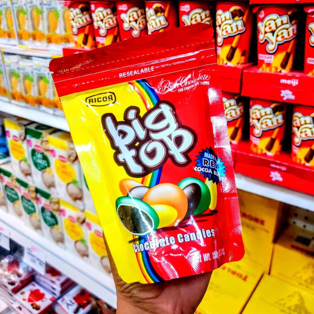 Ricoa Big Top Rich Chocolate Candies Resealable Pack 150g | Shopee ...