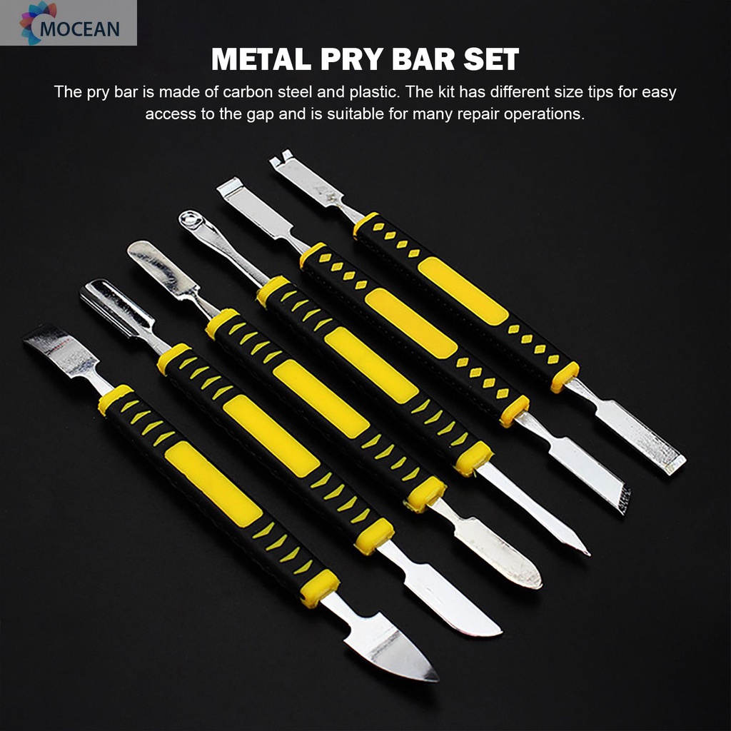 6Pcs Metal Opening Pry Spudger Crowbar Repair Tools Kit for Laptop ...
