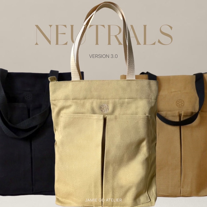 Canvas Tote Bag (NEUTRALS) By Jamie Go Atelier | Shopee Philippines