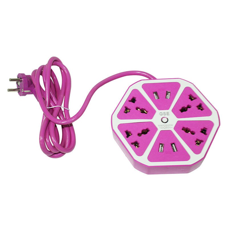 Hexagon Socket 4 Electric Socket + 4 USB Cable Roll | Shopee Philippines