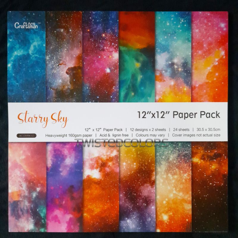 Cardstock 12x12 Inches Starry Sky Design Patterned Paper Scrapbook ...