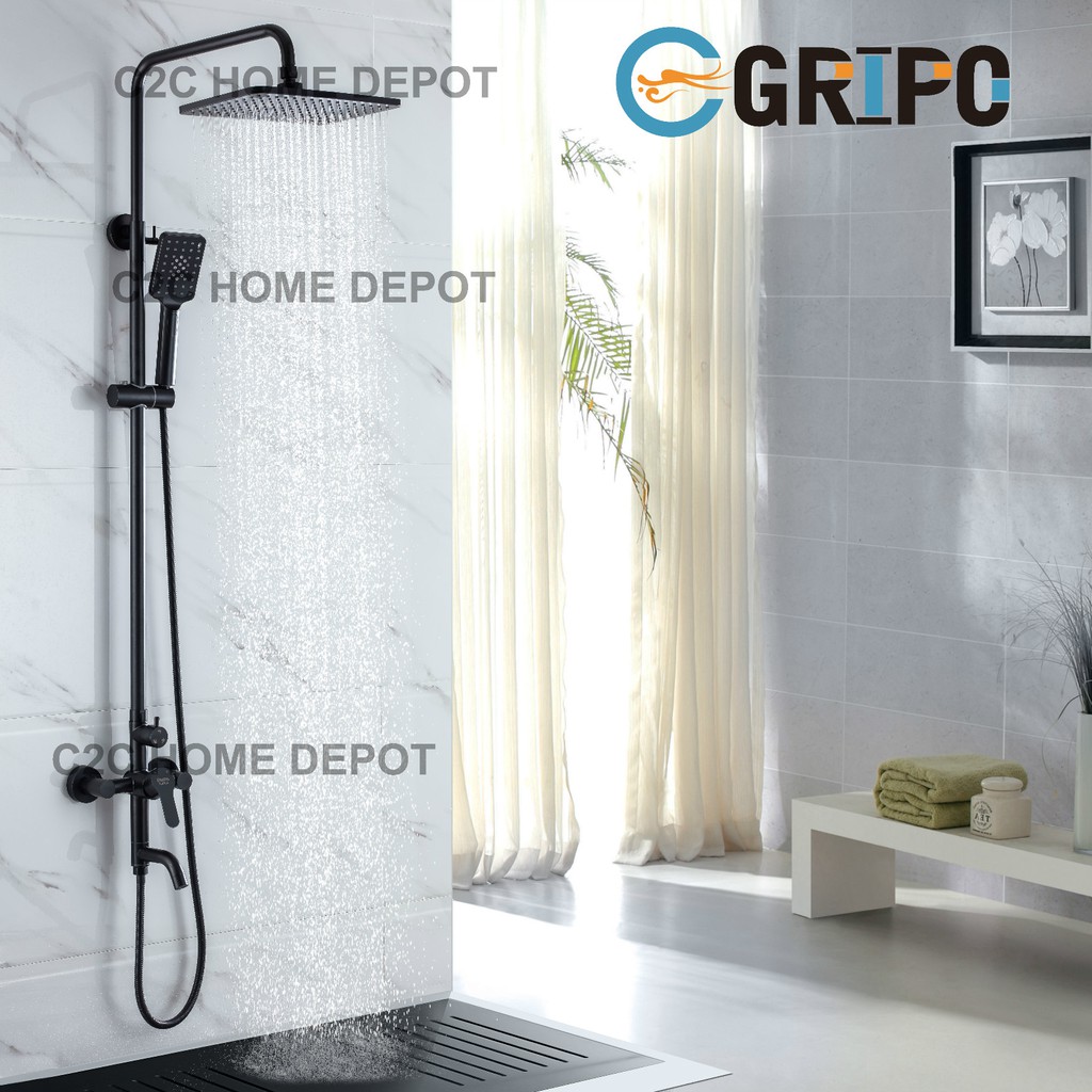 GRIPO High end black series sus 304 stainless big shower set GP2115CT ...