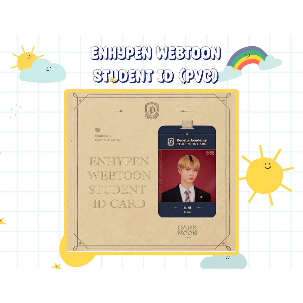[Unofficial PVC] ENHYPEN WEBTOON STUDENT ID with MEMBER DETAILS (back ...