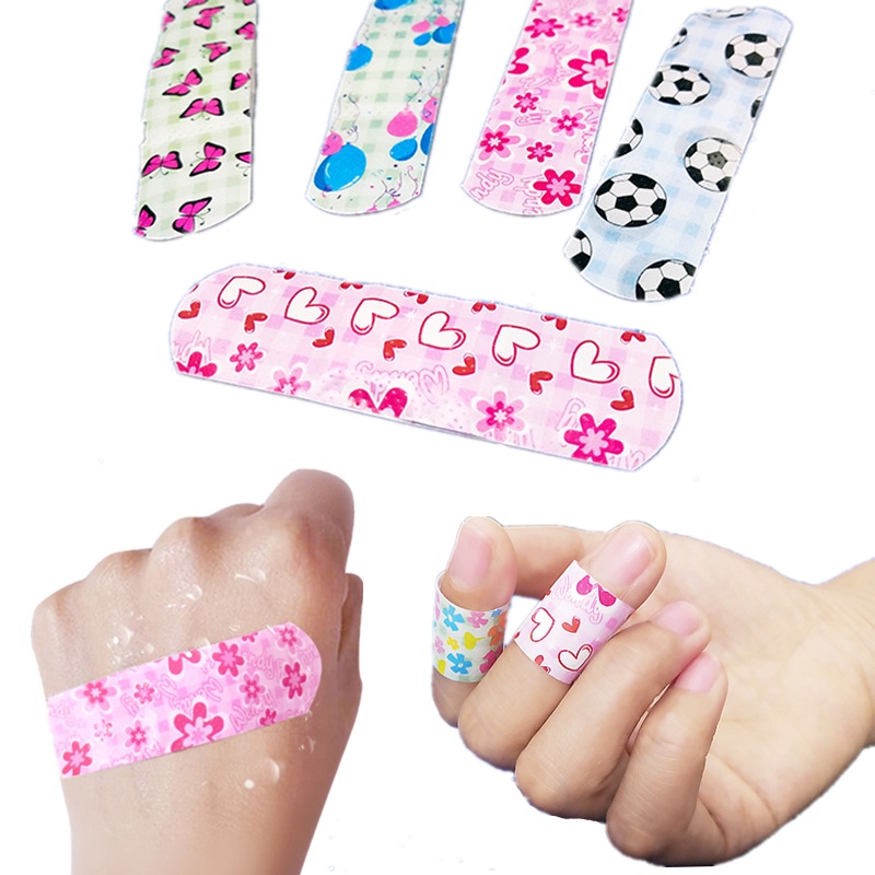 100pcs/pack Cartoon Flowers Heart Pattern Band Aid for Children Girls ...