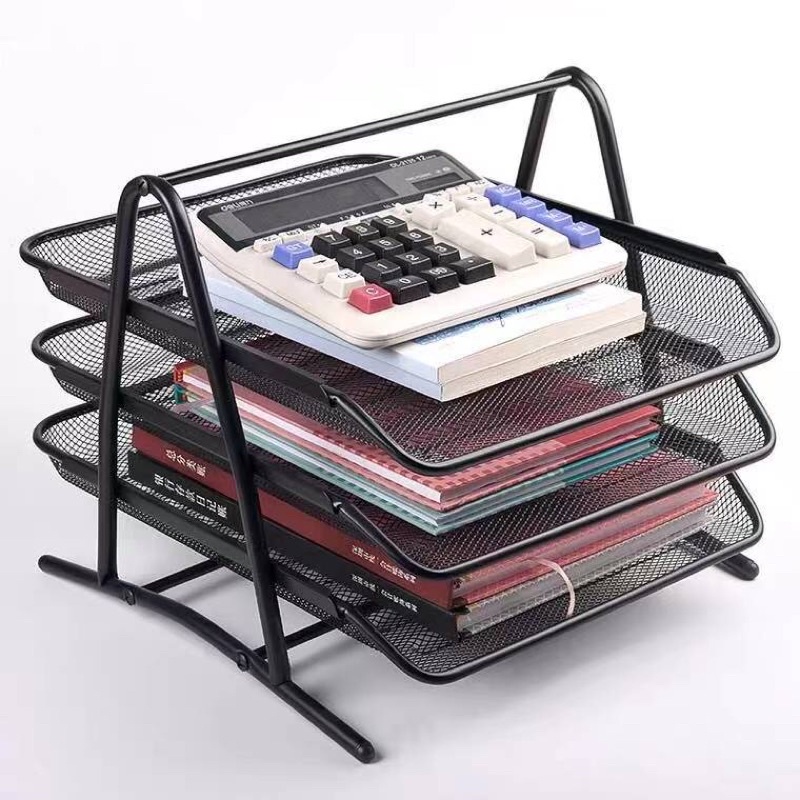 2--3 Layer Desk File Organizer Document Paper Tray | Shopee Philippines