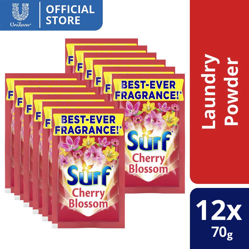 Surf Powder Detergent Cherry Blossom 70G Sachet Set of 12 | Shopee ...
