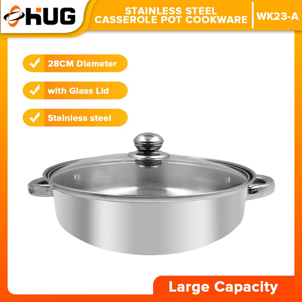 Stainless steel Casserole pot cookware Sauce Pot Flat Bottom Induction ...