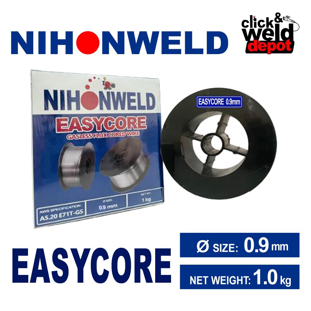 NIHONWELD EASYCORE (GASLESS FLUX CORED WIRE) - 0.9MM (X 1Kg) | Shopee ...