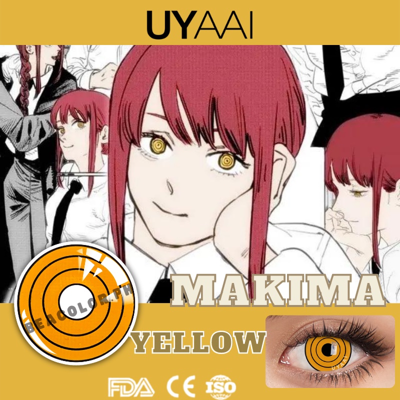 UYAAI Color Contact Lenses Chainsaw man Makima Spiral Series Halloween ...