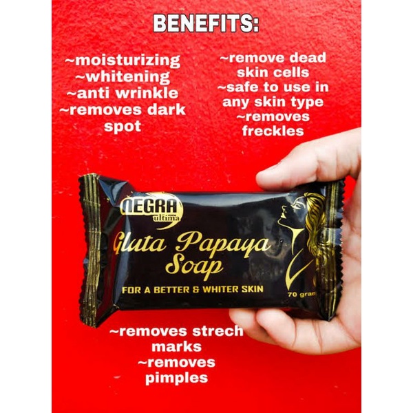 NEGRA ULTIMA PAPAYA SOAP 70g WHITENING SOAP 1PACK(6PCS) | Shopee ...