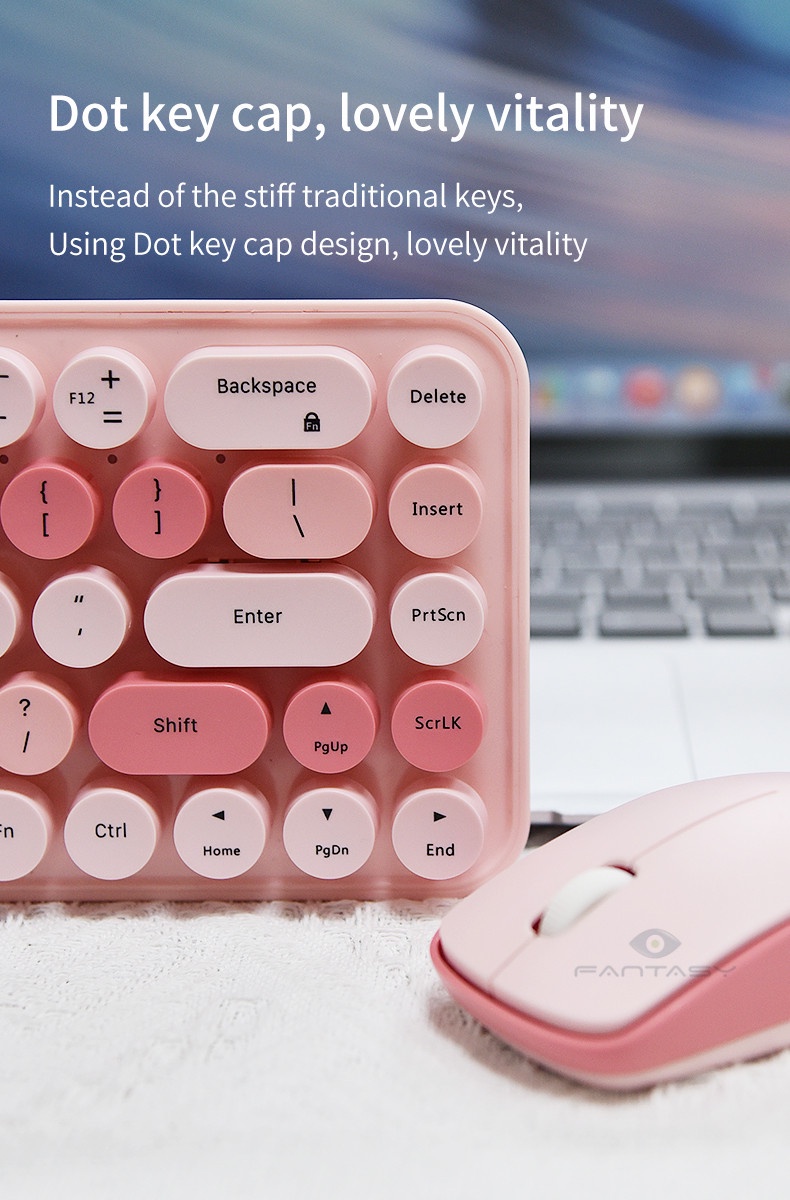 MOFII iMini Super Handy Wireless Keyboard and Mouse Combo Cute Mute ...