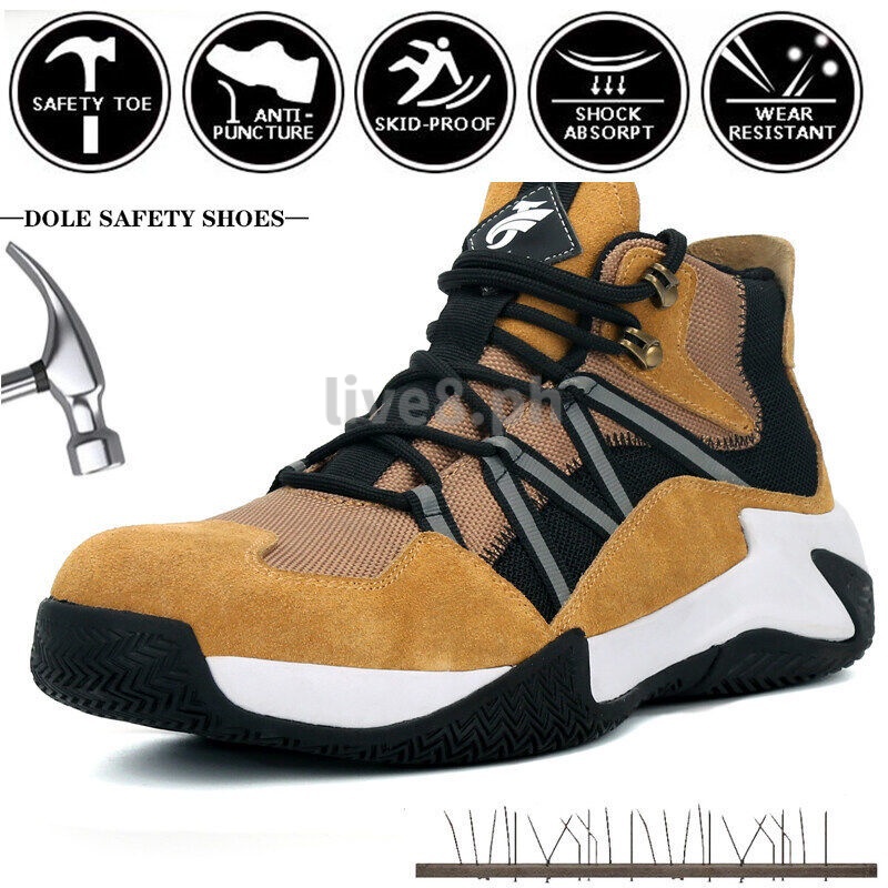 Work safety shoes for men steel toe indestructible work boots anti ...
