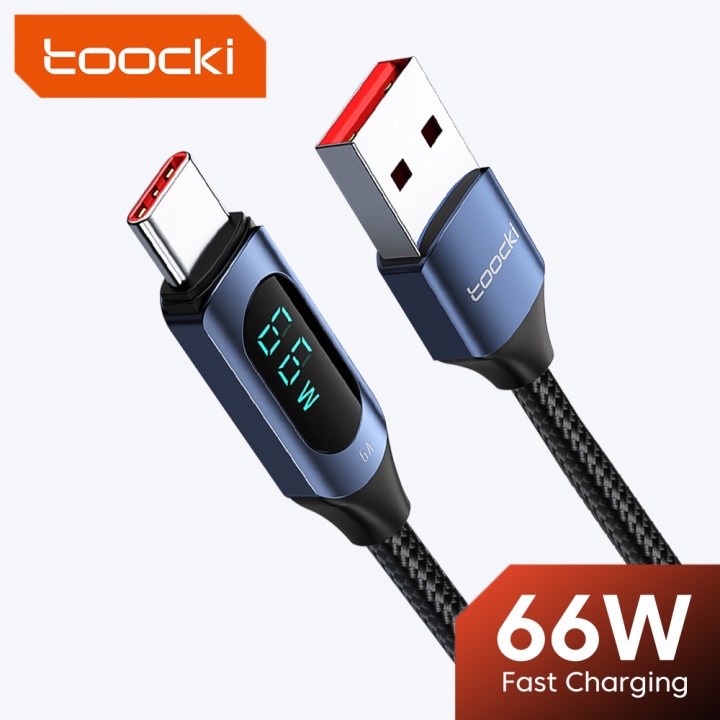 Toocki 66w Type-C Fast Charging 1/2m 6a Fully Compatible Digital Display Usb C Data Cable For ...