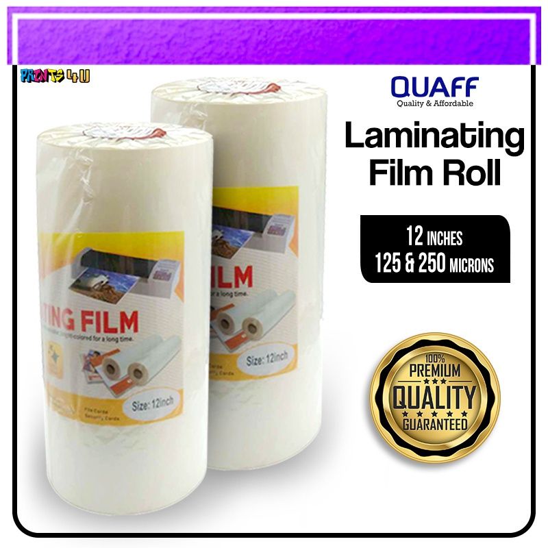 QUAFF LAMINATING FILM ROLL 12INCHES 125&250MICRONS | Shopee Philippines