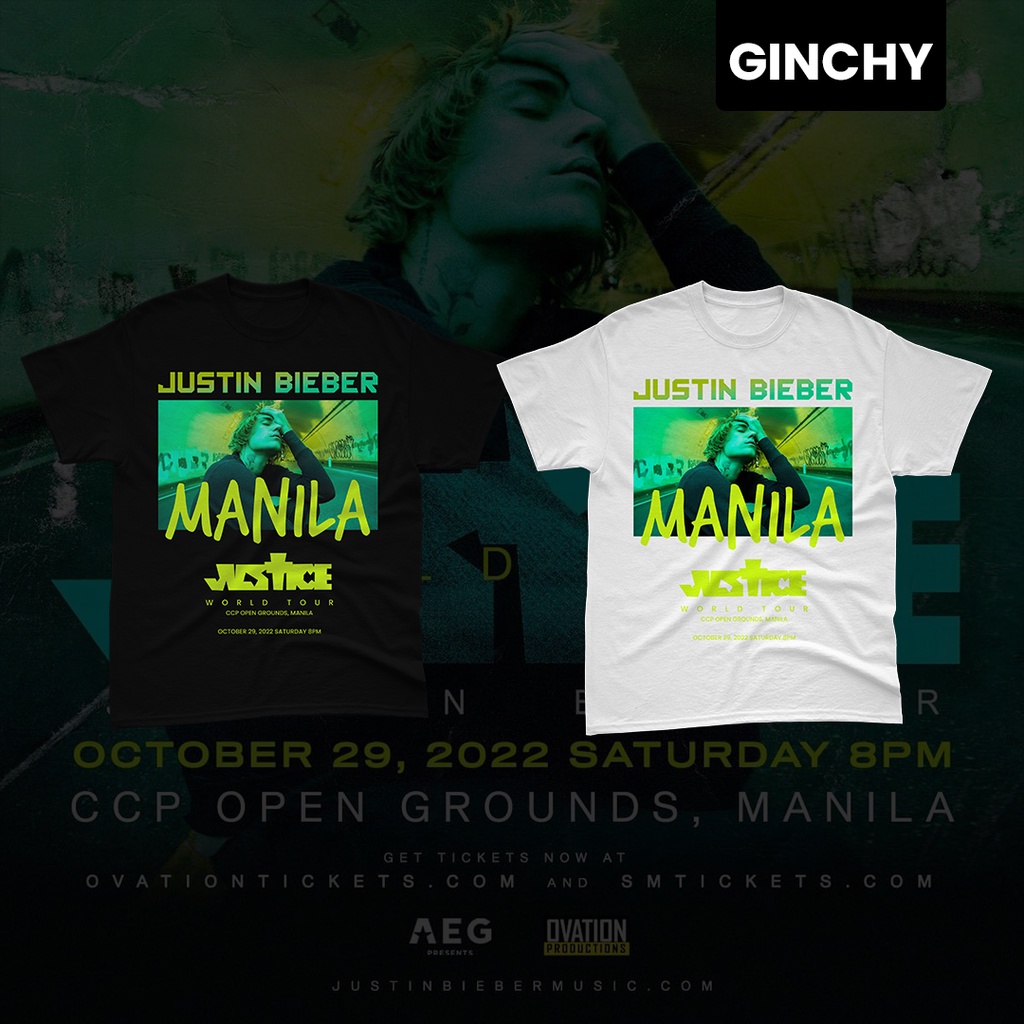 Justin Bieber Justice World Tour MANILA 2022 T-Shirt Inspired | Bieber ...