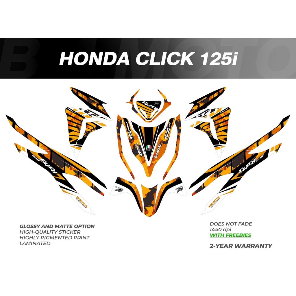 HONDA CLICK 125i Decals (LAMINATED for Fade-proof print, High Quality ...