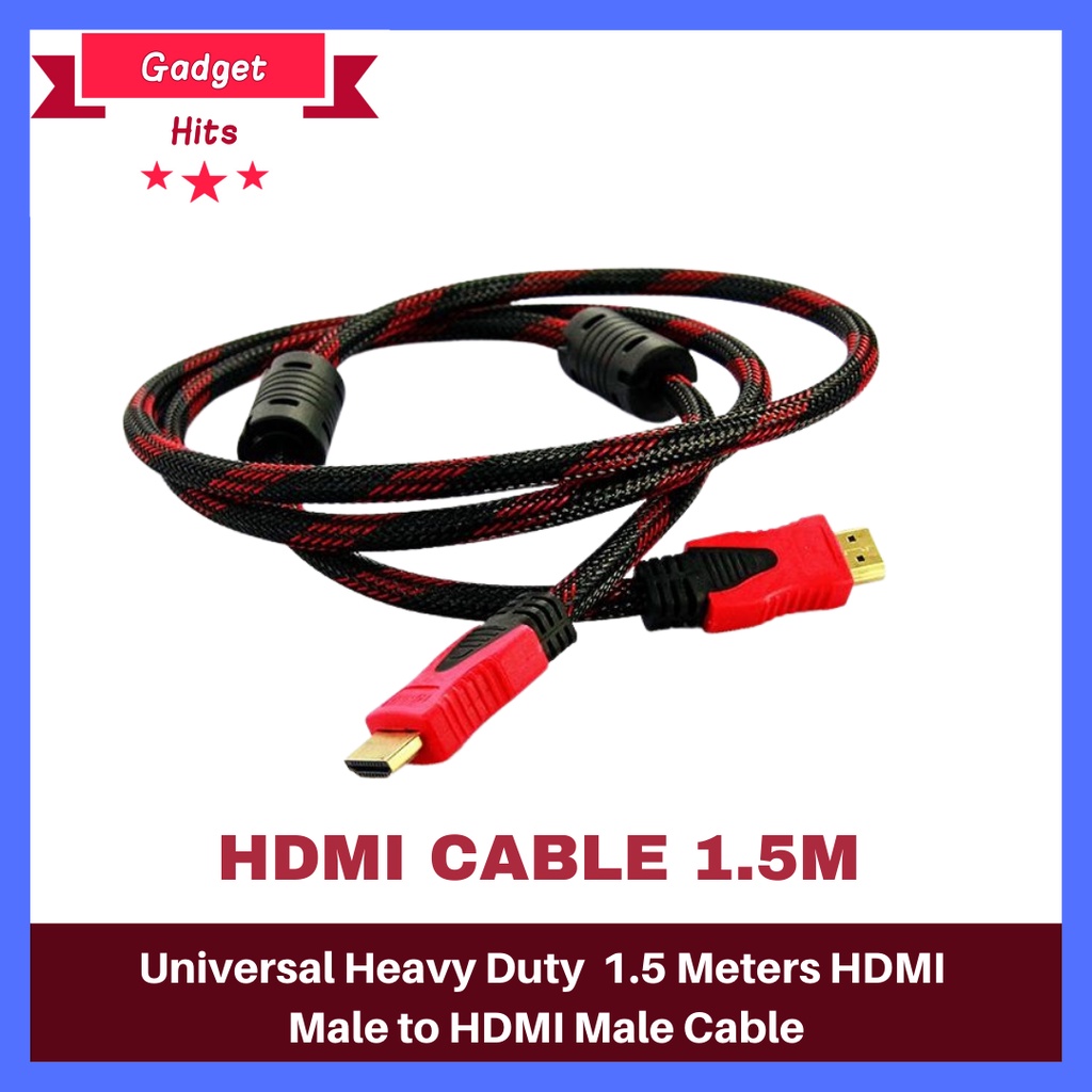 Universal Heavy Duty HDMI Cable 1.5 M (HDMI Male to HDMI Male) | Shopee ...