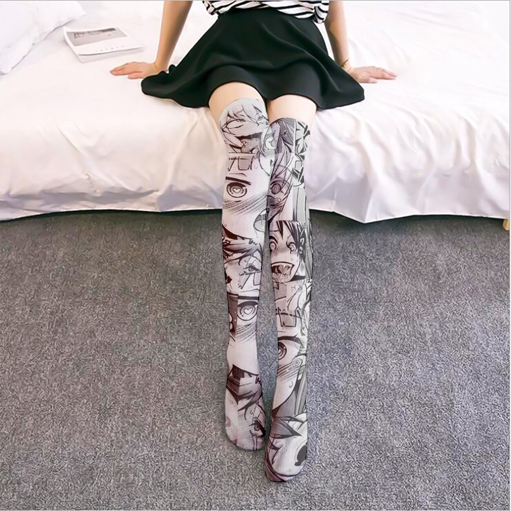 Anime Cosplay Printed Stockings Lolita Gothic Velvet Overknee Tights ...
