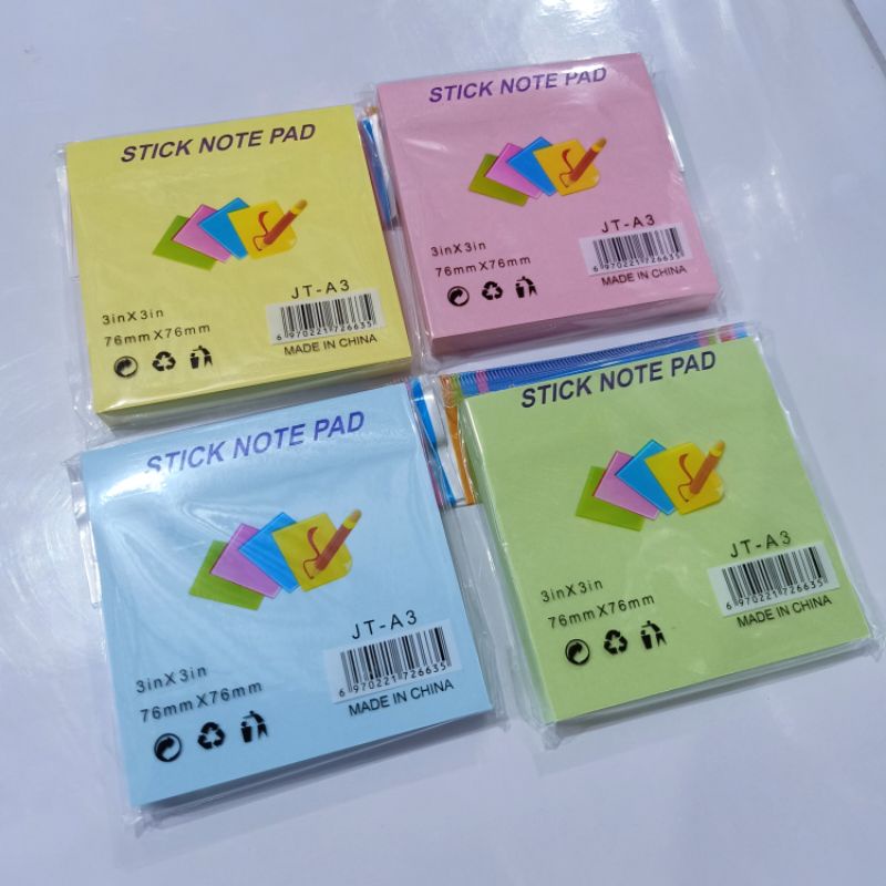 sticky note removable 3"x3" (100 sheets/pad) | Shopee Philippines
