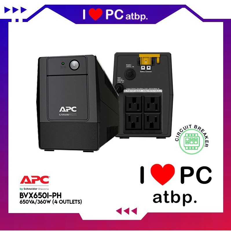 APC UPS 650VA/360W (BVX650I-PH) | Shopee Philippines