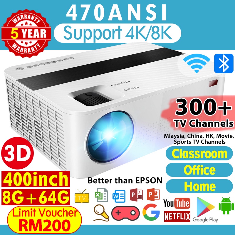 Smart 1920X1080P Full HD 4K 8K 3D projector HDMI LCD for Android mobile ...
