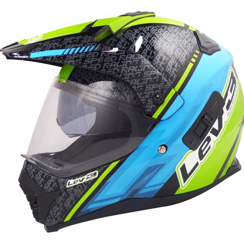 Lev3® Motard BJ-8910 Chill Helmet (Black/Lime/Green) | Shopee Philippines