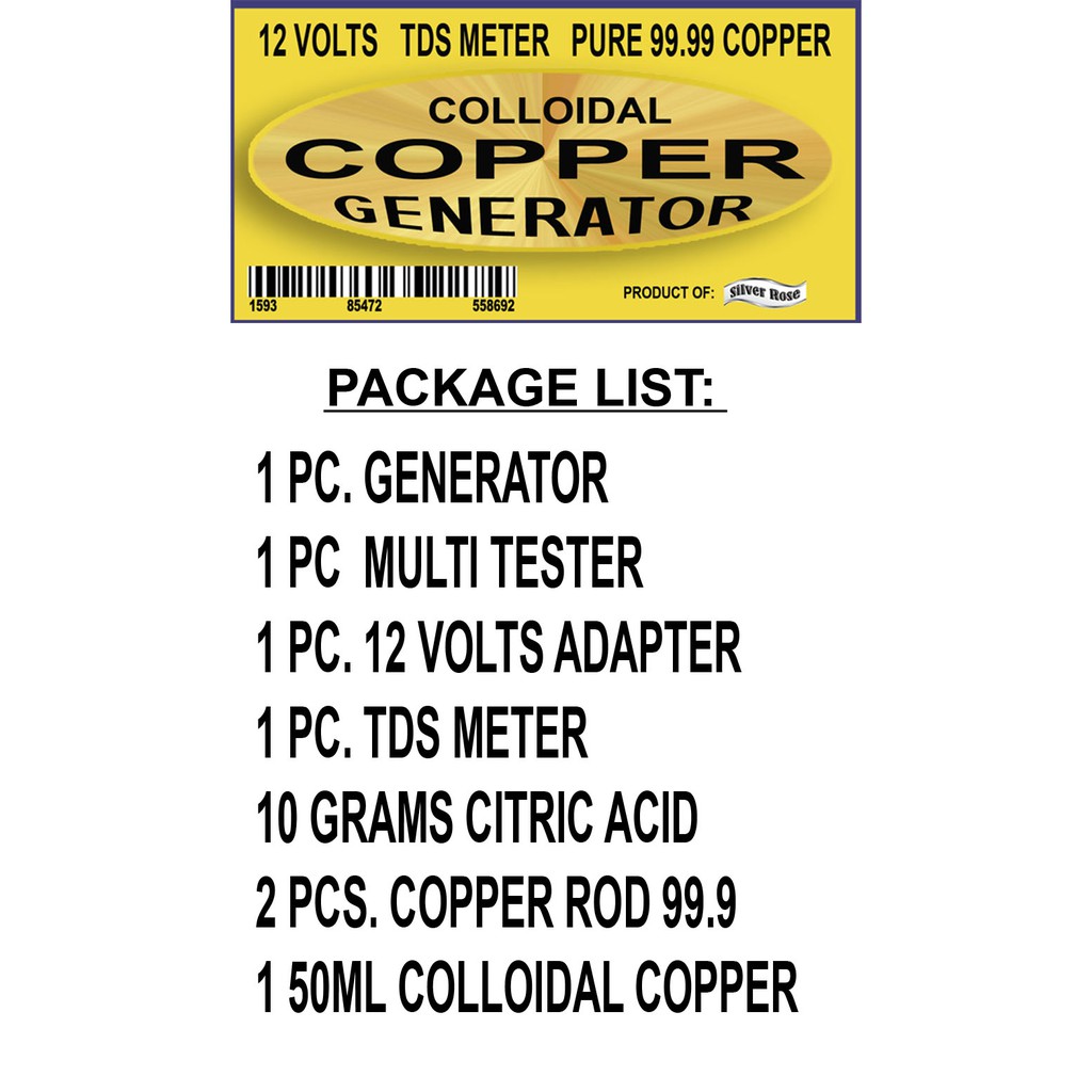 COLLOIDAL NANO COPPER GENERATOR - NEW - Lynderm Store