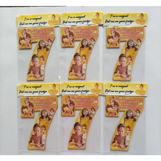 7th birthday ref magnet souvenir/ giveaways belle design, number 7 cut ...