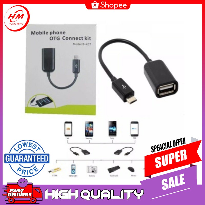 Android Phone OTG Connection Kit Micro OTG Cable Otg Adapter | Shopee ...
