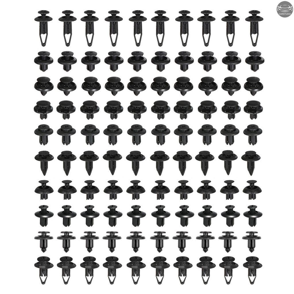 [CR] 100Pcs Fastener Clips Trunk Screw Rivets Set Car Bumper Fender ...
