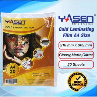 YASEN Cold Laminating Film Photo Top A4 Glossy | Matte | Glitter 20 ...