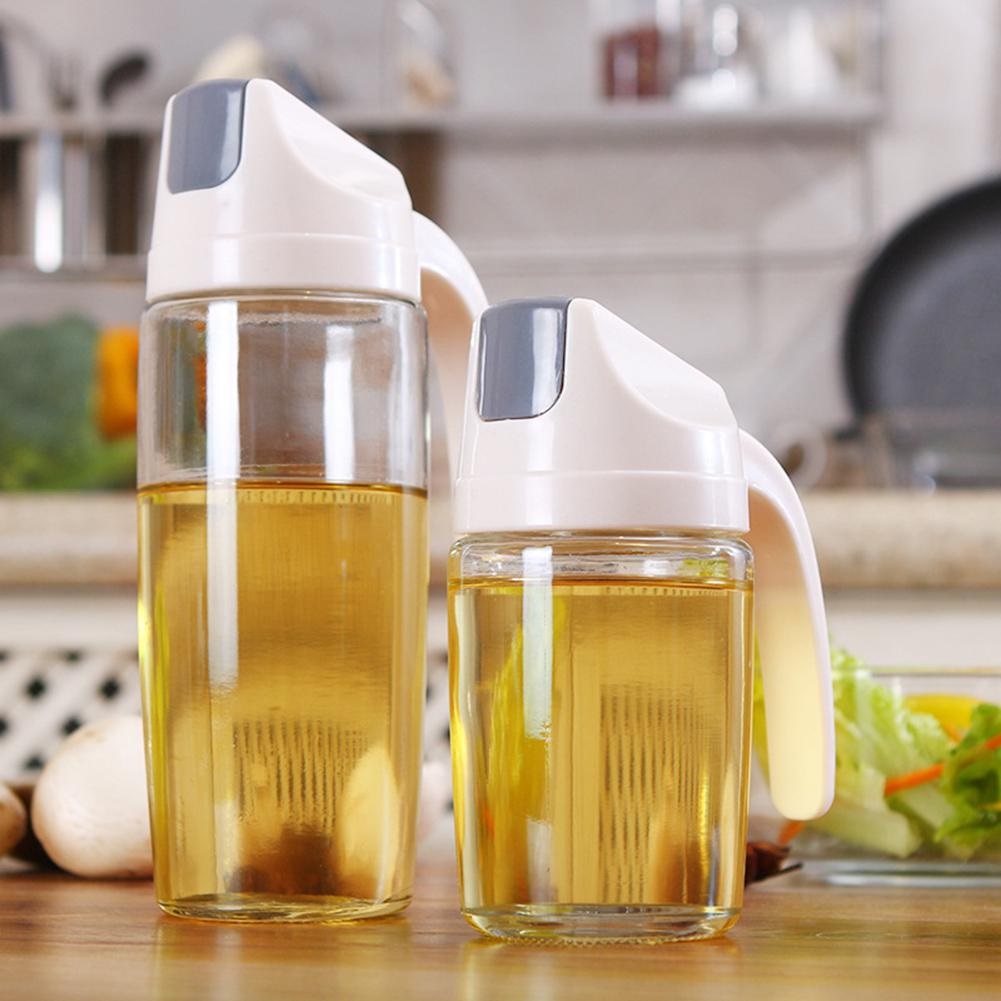 Cooking Oil Bottle Dispenser 300ml 630ml Glass Bottles with Handle Easy ...