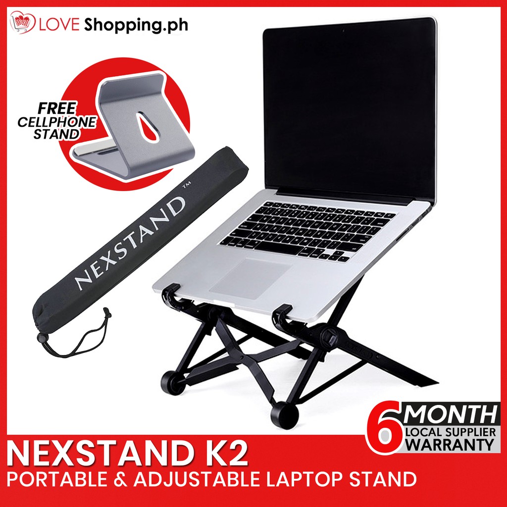 NEXSTAND K2 Compact Foldable Laptop Stand Adjustable Height Portable ...