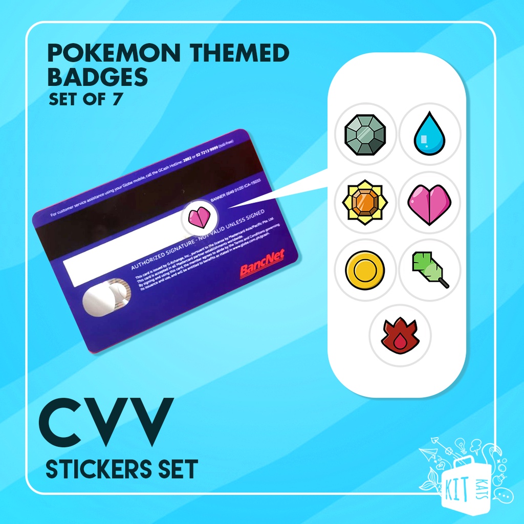 CVV stickers for back of card security Pokemon themed | Shopee Philippines