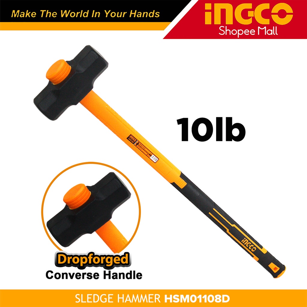 INGCO HSM01108D Sledge Hammer 10Lbs Converse Handle 10lbs Converse ...
