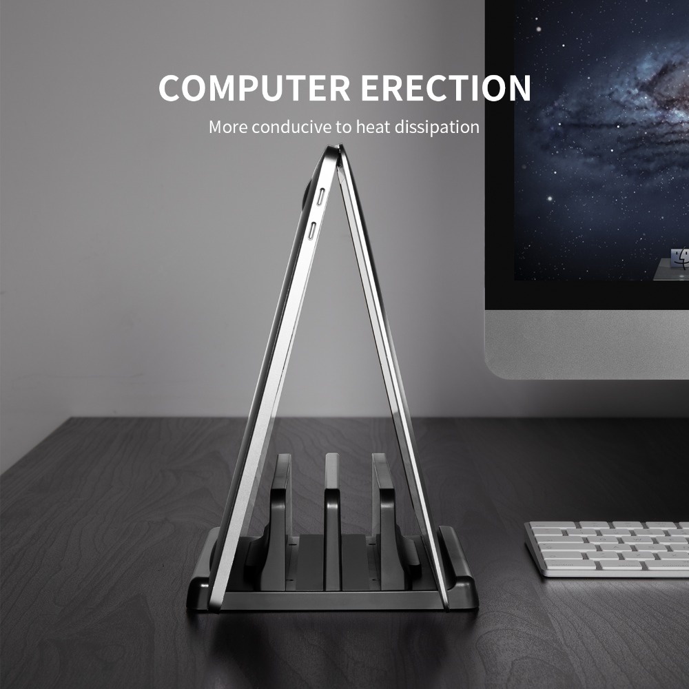 Vertical Laptop Stand Durable Plastic Dual Laptop Holder with ...