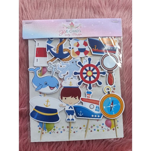 Nautical theme / Seaman theme cupcake topper | Shopee Philippines