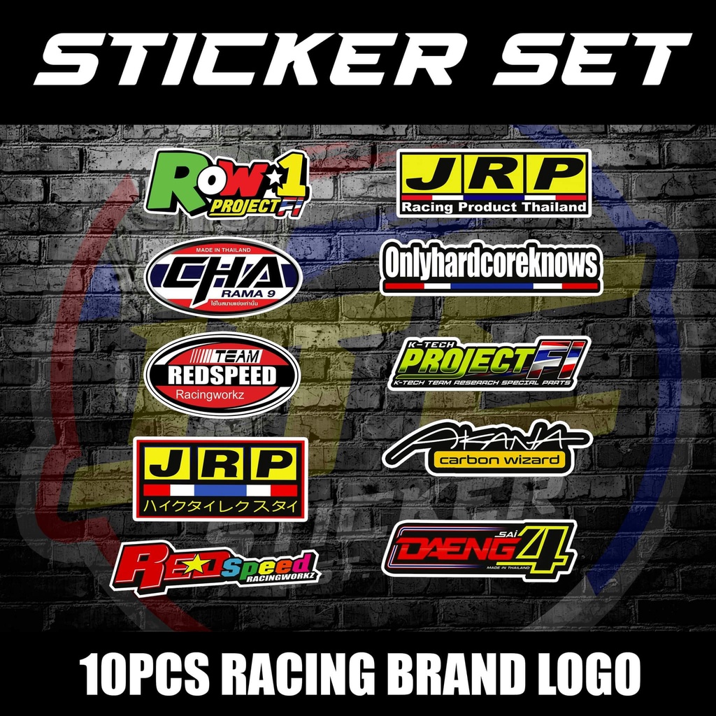 Sticker Set #1 Glossy JRP Cha Akana Daeng Rs8 Thai Logo | Shopee ...