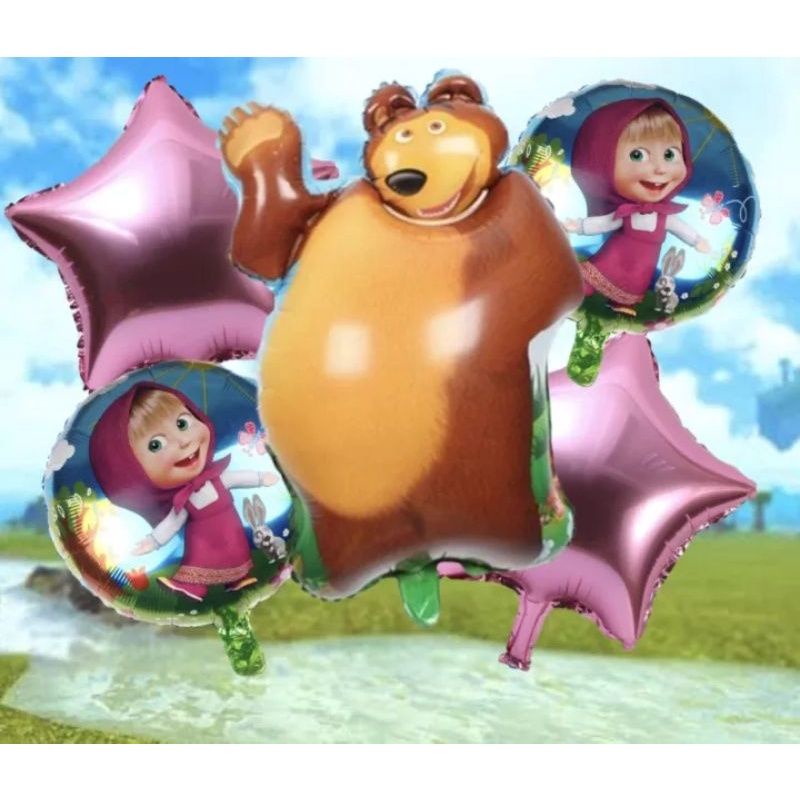 5in1 Masha nd Bear theme party balloons | 5in1 Masha | Shopee Philippines