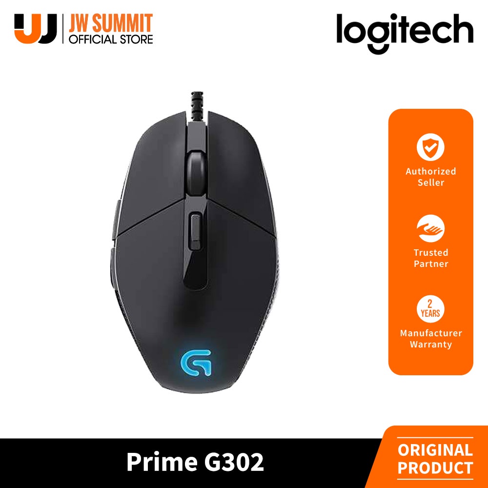 Logitech Daedalus Prime G302 MOBA Gaming Mouse, Metal button Tensioning System, Delta Zero ...
