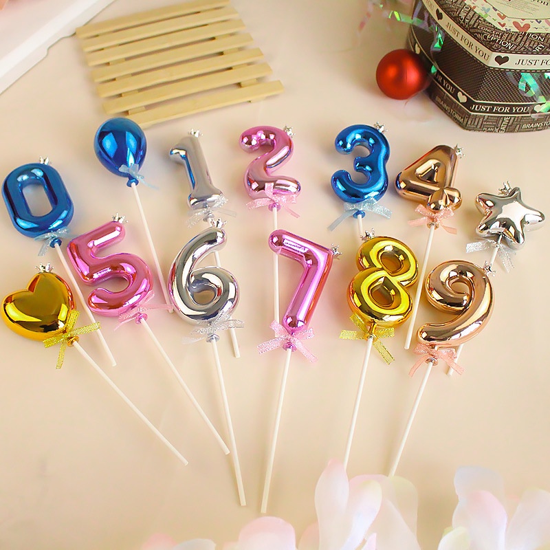 3D Number Cake Topper Gold RoseGold Topper Number W/Crown Topeer ...