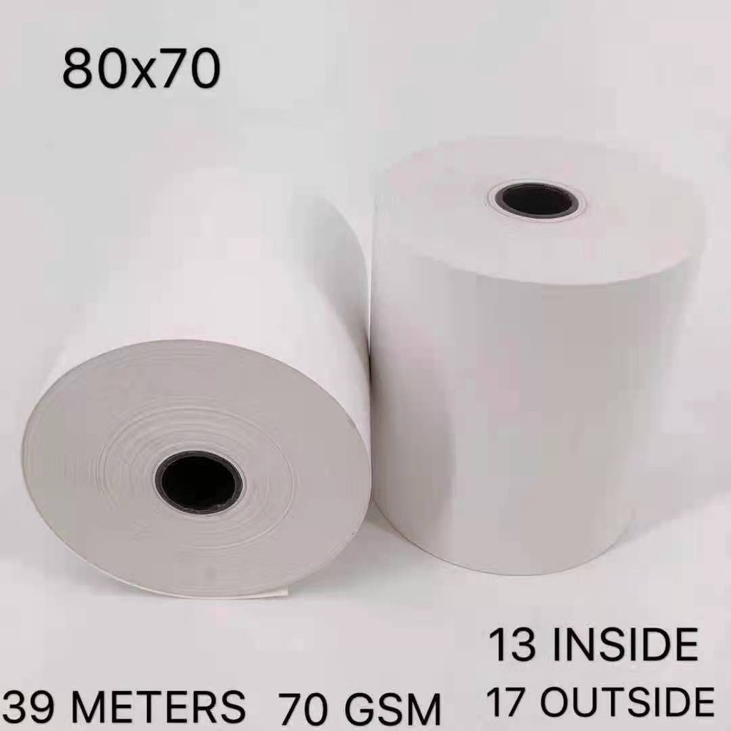 Thermal Paper 80 x 70 (70 GSM ) for POS Receipt ( 2 Rolls) | Shopee ...