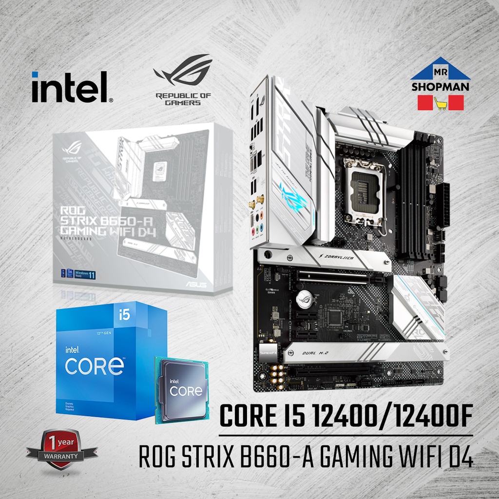 Intel Core i5 12400 / 12400F Processor w/ Asus ROG Strix B660-A Gaming ...