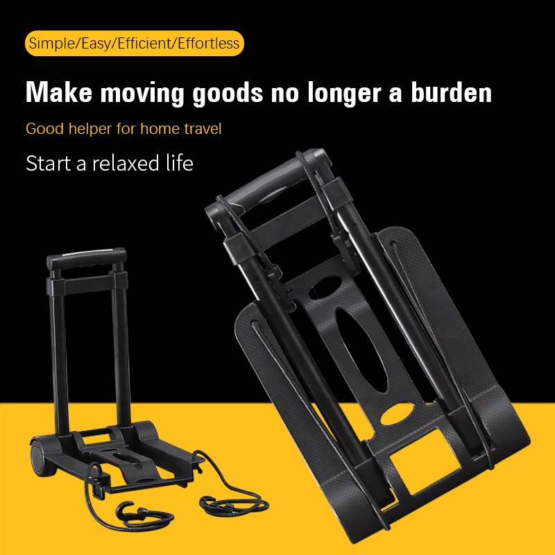 Portable Trolley Folding Luggage Cart Travel Lightweight Trolley ...