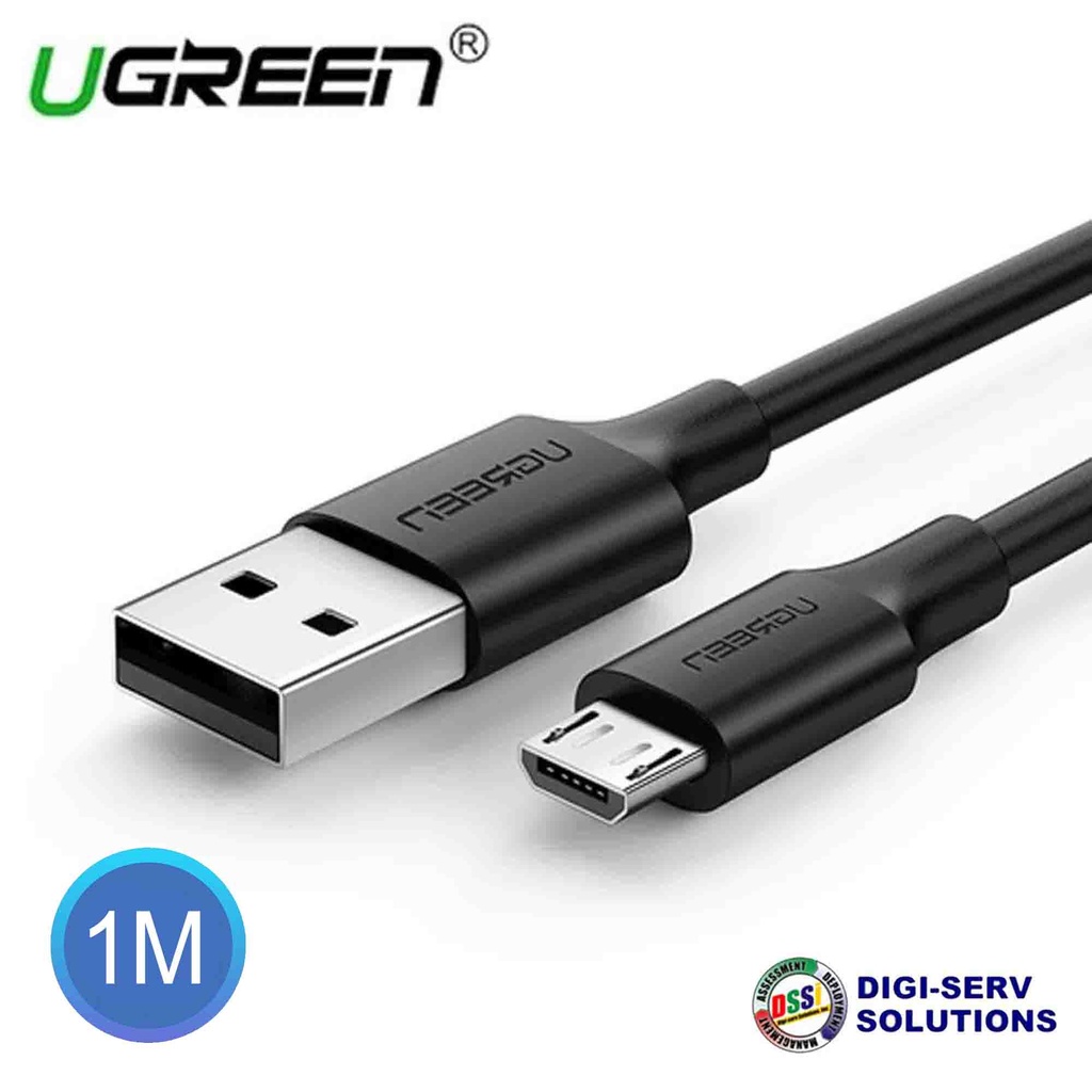 UGREEN 60136 USB 2.0 A to Micro USB Cable Nickel Plating 1m (Black) | Shopee Philippines