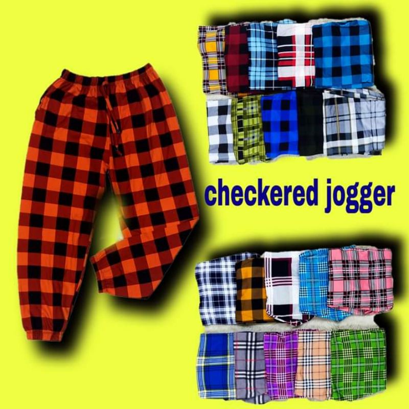 JOGGER PANTS CHECKERED FOR LADIES | Shopee Philippines